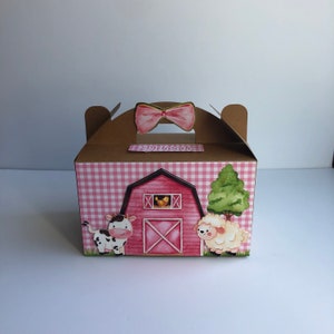 Farm Party Favor, Farm Goodie Bag, Barn Gable Box , Farm Party Supplies ...