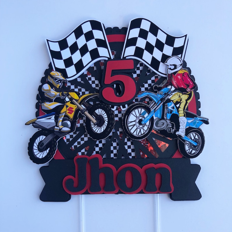 Motocross Cake Topper / Dirt Bike Cake Topper / Motocross Birthday Cake ...