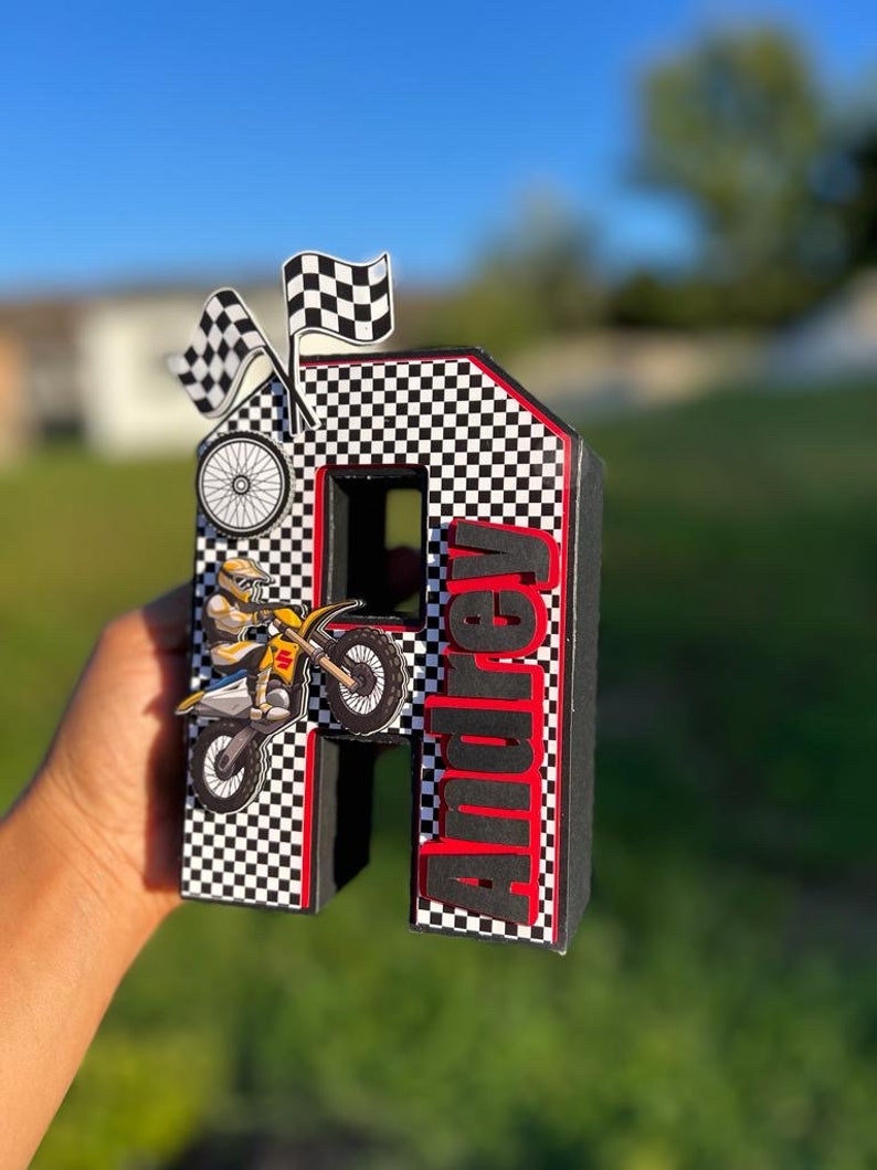 Motocross 3D Letter, Dirt Bike 3D Letter Decor, Motocross Birthday ...