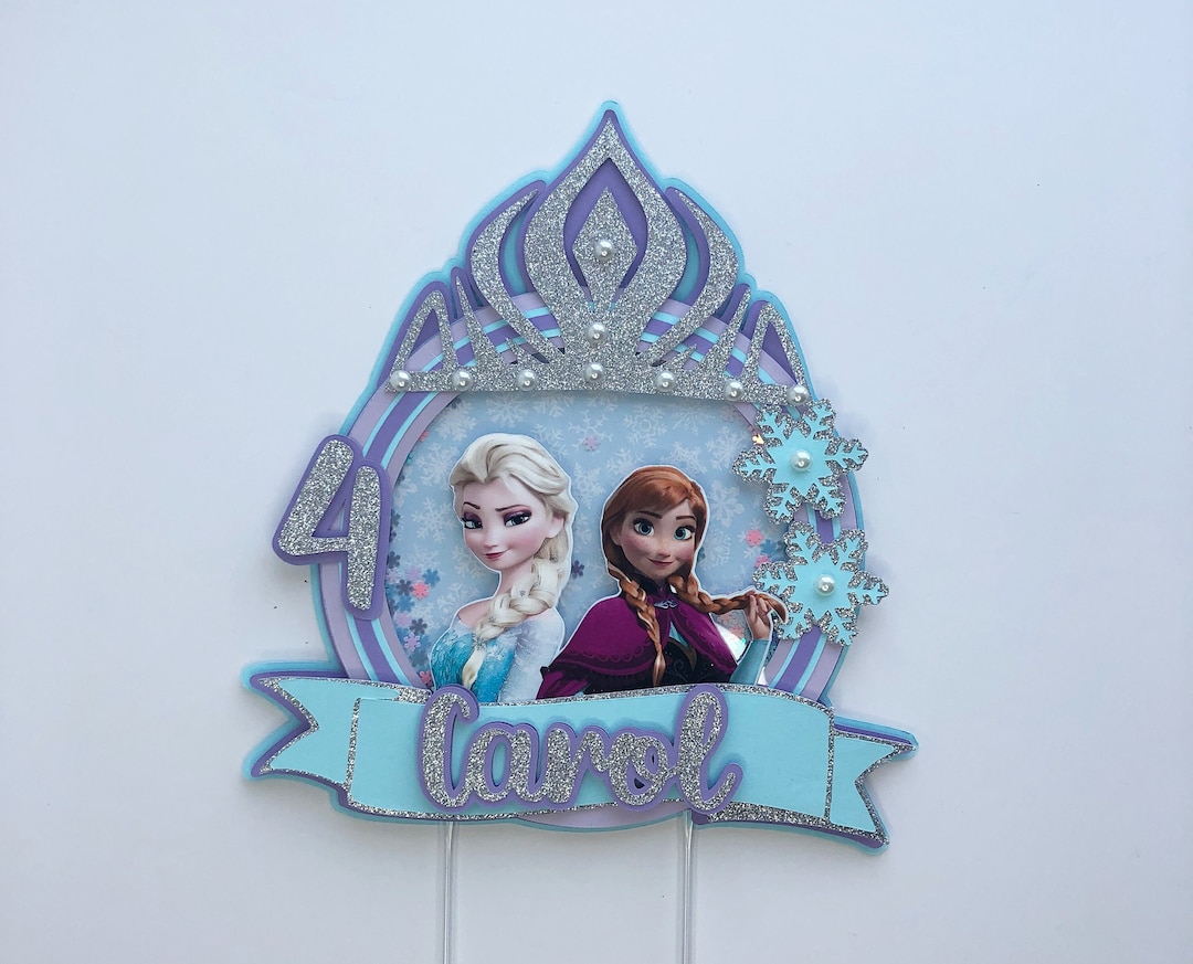Frozen Cake Topper, Frozen Birthday Party, Elsa E Ana Cake Topper ...