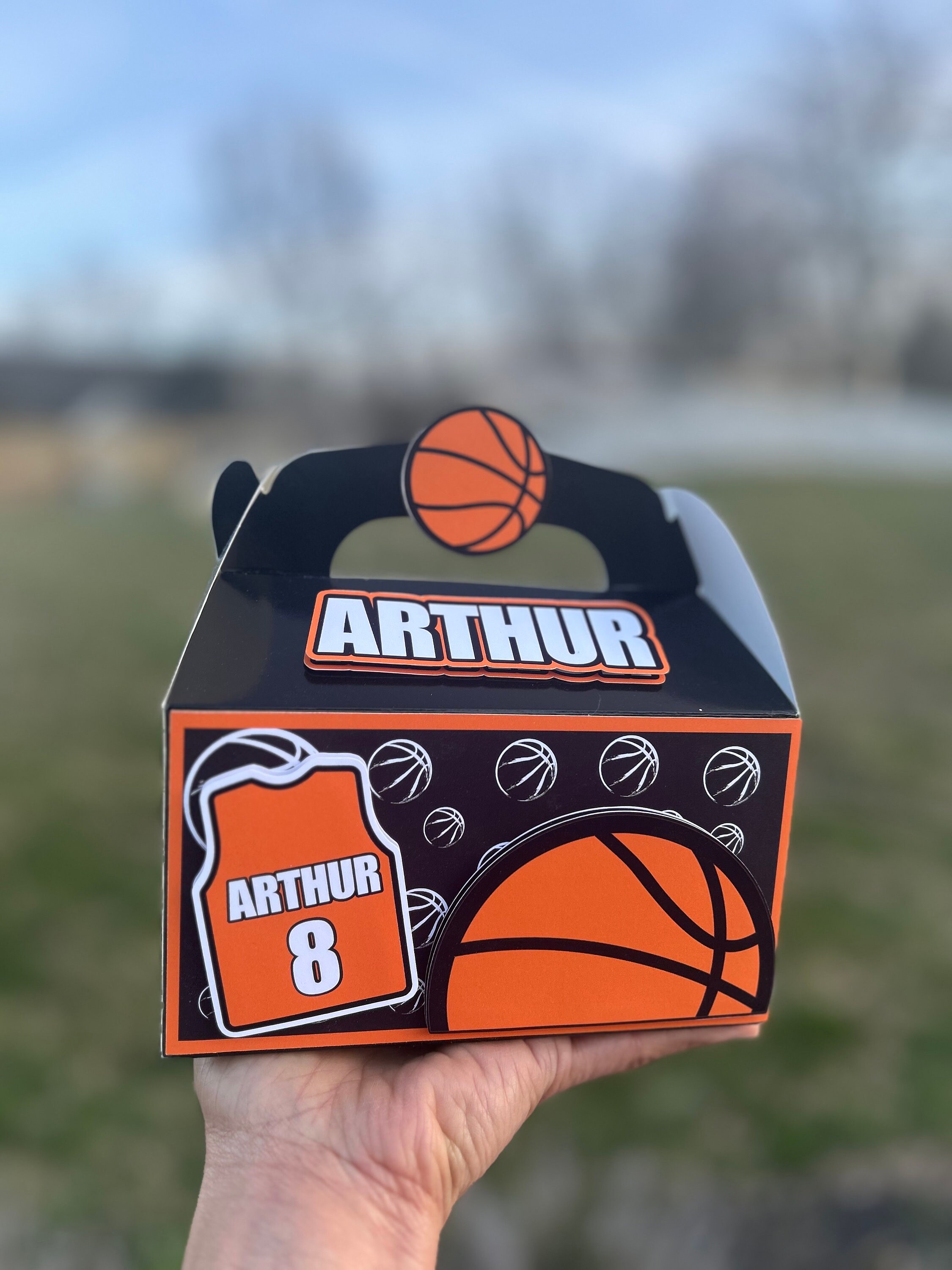 Basketball Party Favor Box: Sports Theme, Personalized Jersey - Etsy