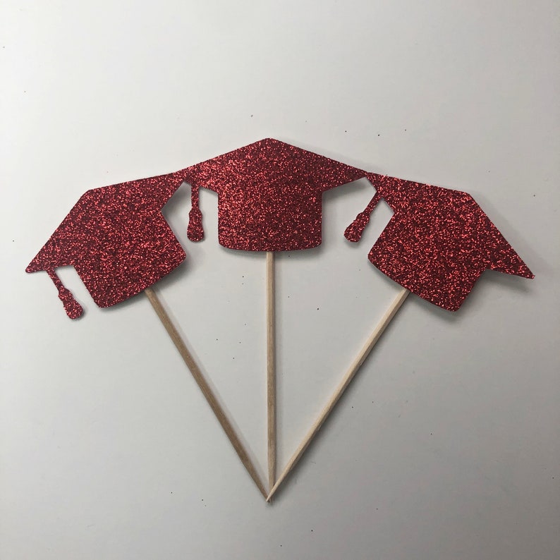 Glitter Graduation Cap Cupcake Toppers: 2025 Grad Party Picks - Etsy