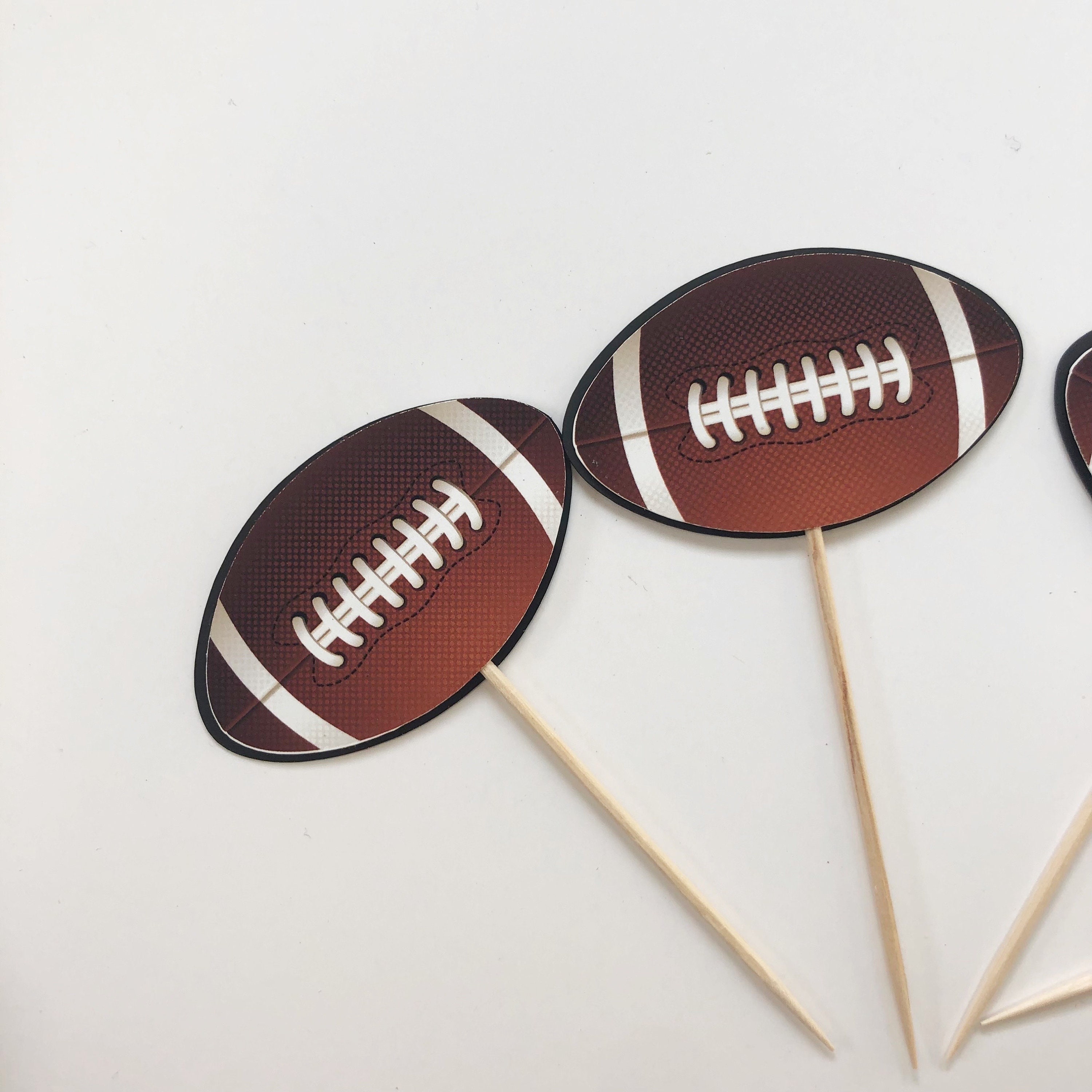 Football Cupcake Toppers Football Party Décor Football - Etsy