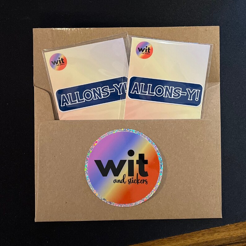 Doctor Who 'allons-y' Sticker: Tardis Blue, Vinyl Laptop Decal - Etsy