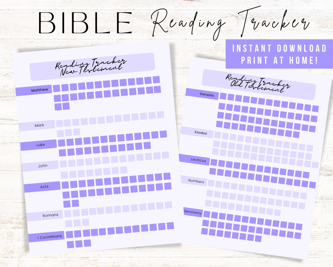 Bible Reading Tracker Printable, Daily Bible Study Planner - Etsy
