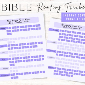 Bible Reading Tracker Printable, Daily Bible Study Planner - Etsy