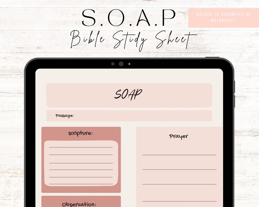 SOAP Bible Study Digital, Bible Study Notes, Bible Study Tool, Bible ...