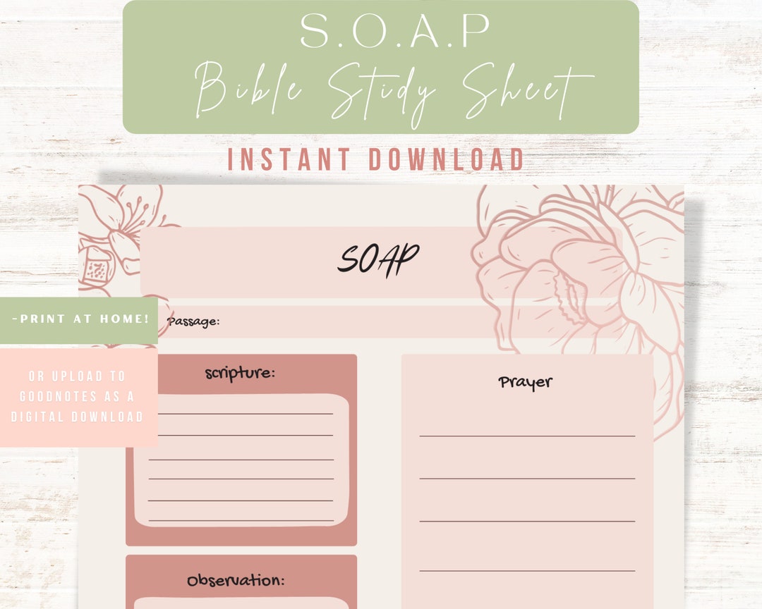SOAP Bible Study Printable, Bible Study Notes, Bible Study Tools, Bible ...