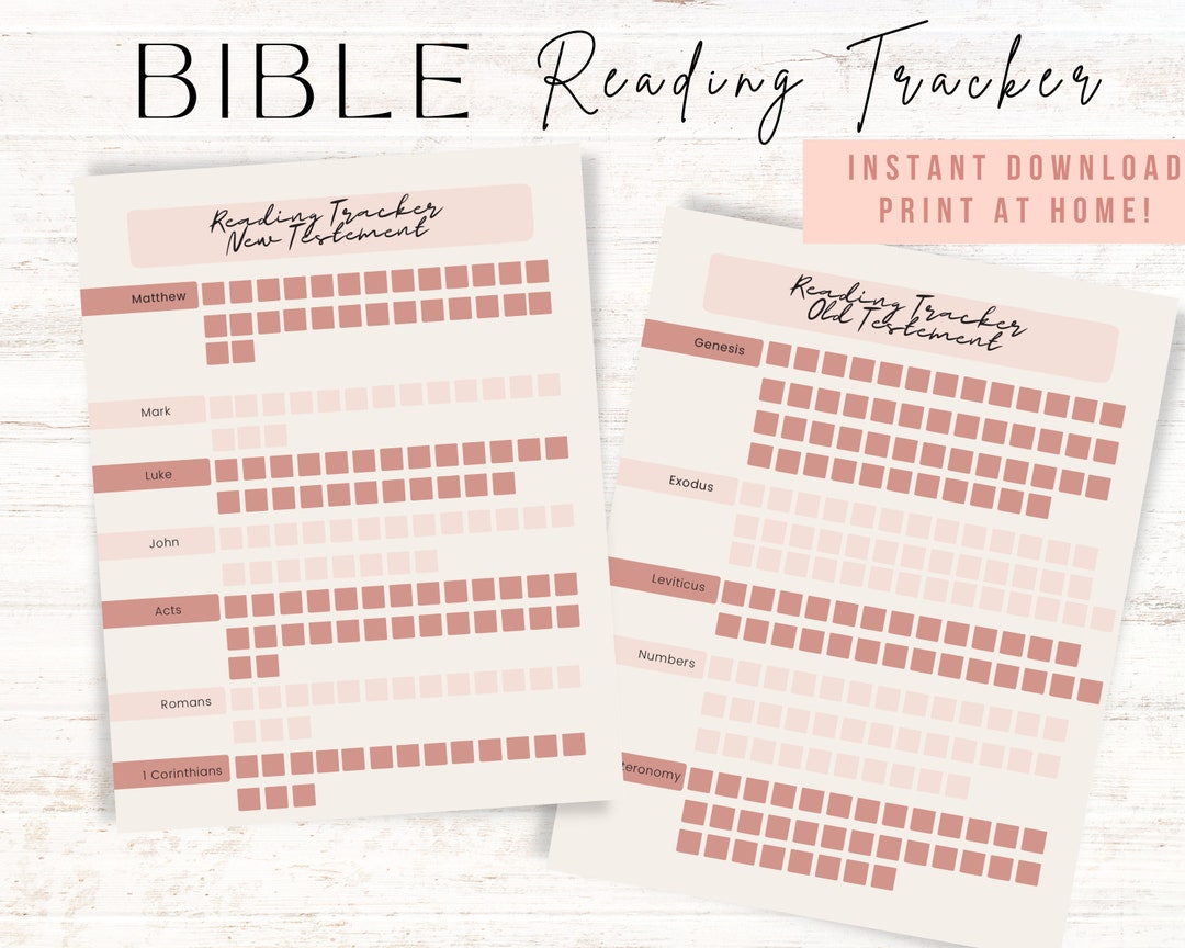 Bible Reading Tracker Printable Daily Bible Study Planner - Etsy