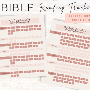 Bible Reading Tracker Printable Daily Bible Study Planner - Etsy
