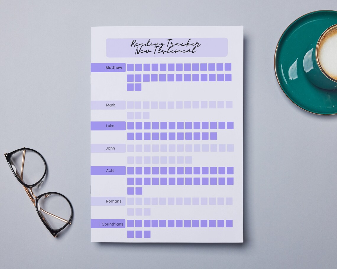 Bible Reading Tracker Printable, Daily Bible Study Planner - Etsy