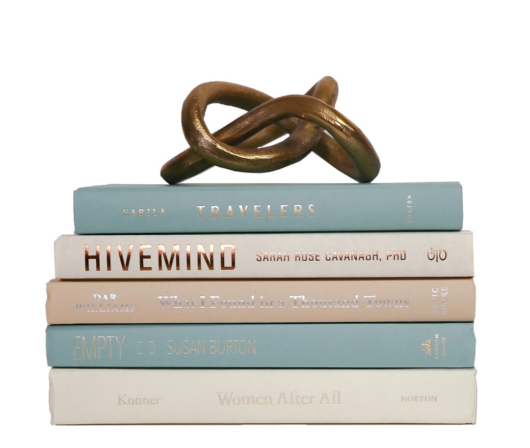 Sea Glass Book Stack- 5 Books Office, Home, Staging, Wedding, Props ...