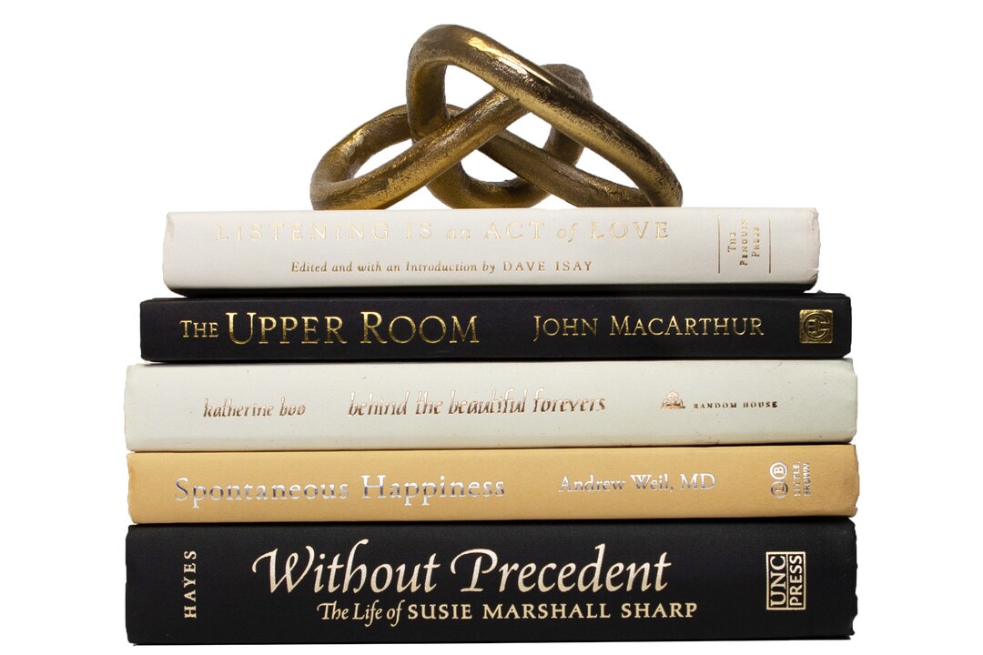 Black/tan Decorative Book Stacks | Perfect for Bookshelf Décor or ...