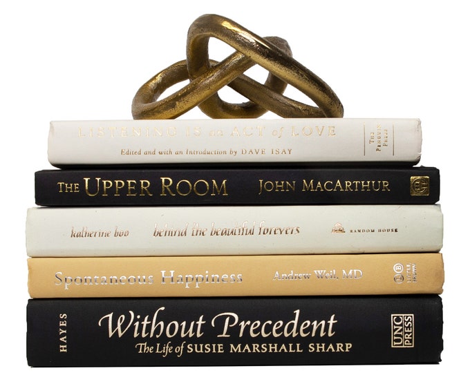 Black/tan Decorative Book Stacks Perfect for Bookshelf Décor or Coffee ...