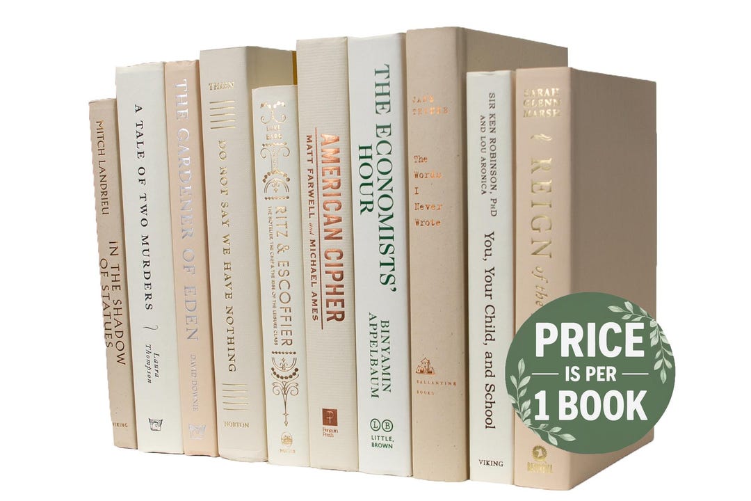 Tan Beige Decorative Books | Perfect for Bookshelf Décor or Coffee ...