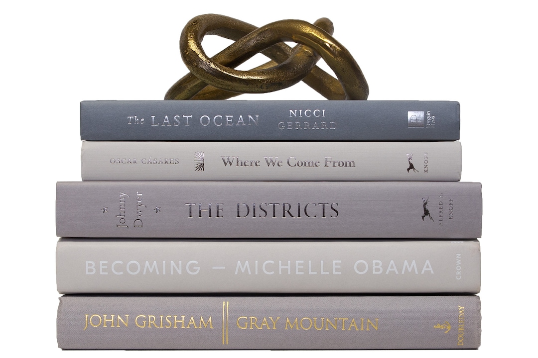 Gray Decorative Book Stacks | Perfect for Bookshelf Décor or Coffee ...