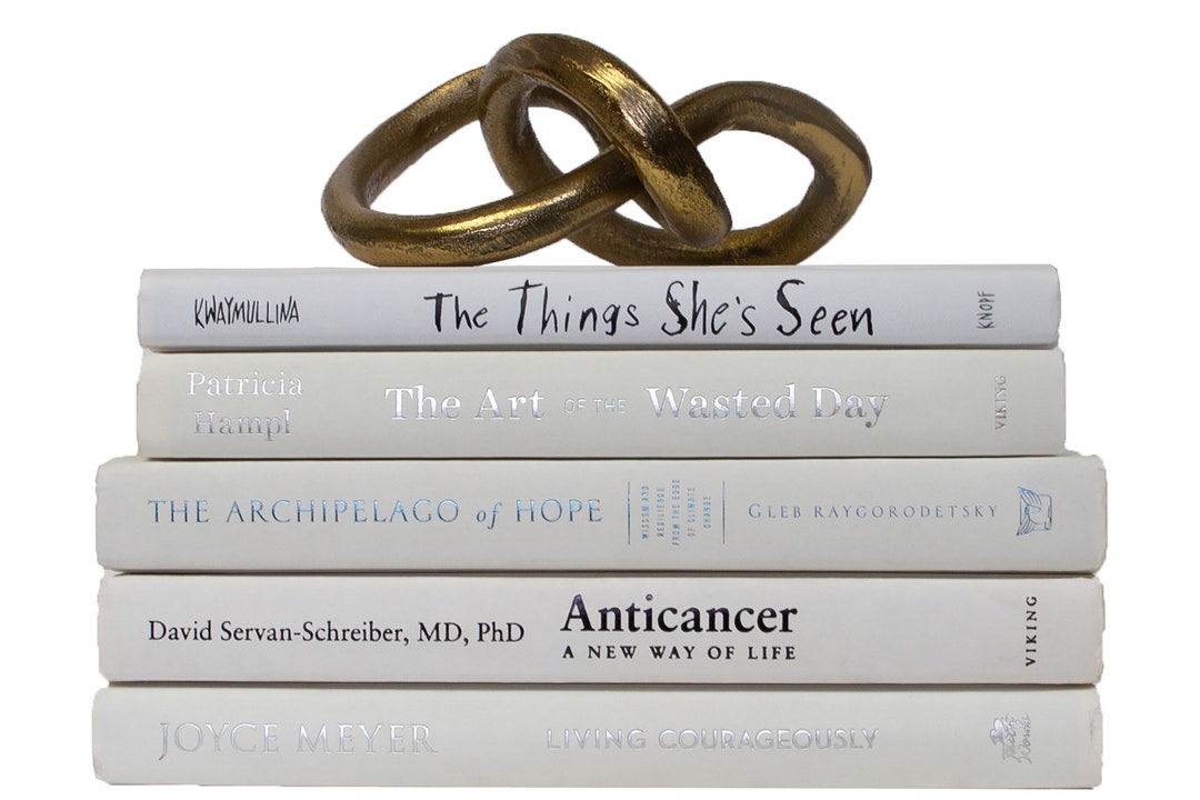 White Decorative Book Stacks | Perfect for Bookshelf Décor or Coffee ...