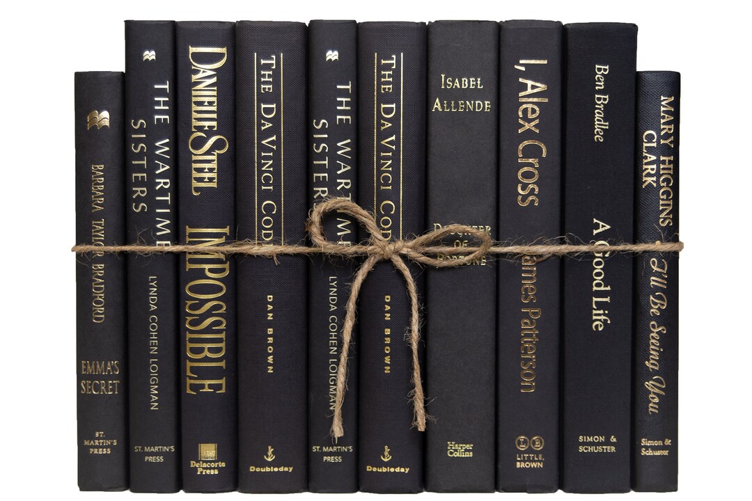 Black & Gold Decorative Books 11 Books for Bookshelves, Decor, Tables ...