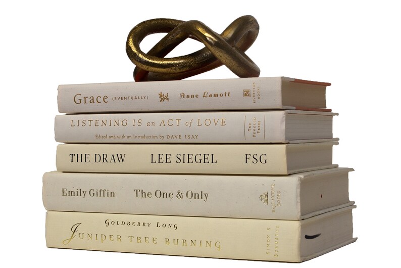 Cream Decorative Book Stacks Perfect for Bookshelf Décor or - Etsy