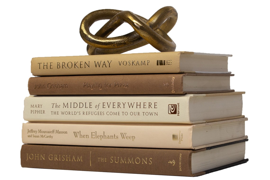 Beige Decorative Book Stacks | Perfect for Bookshelf Décor or Coffee ...