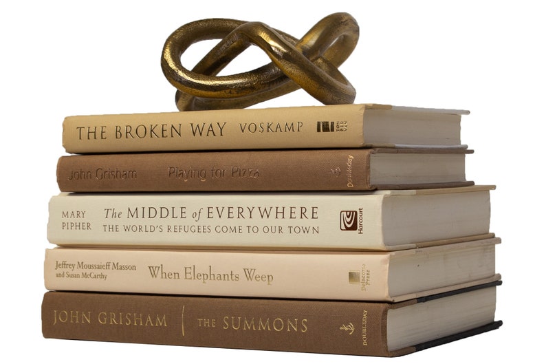 Beige Decorative Book Stacks Perfect for Bookshelf Décor or - Etsy