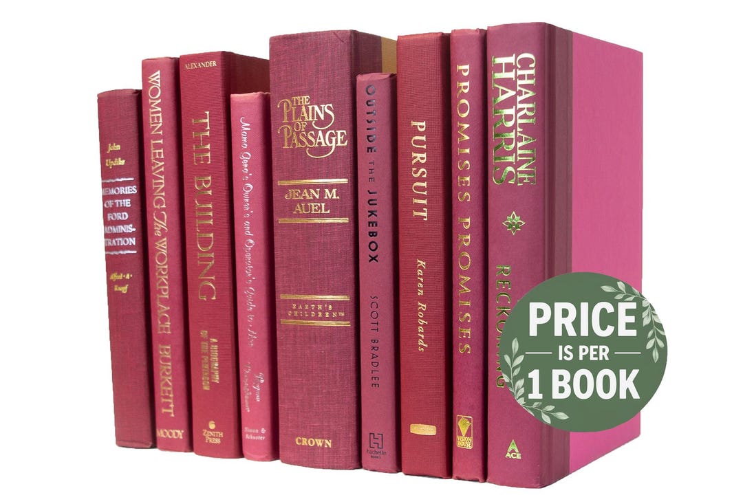 Maroon Decorative Books | Perfect for Bookshelf Décor or Coffee Tables ...
