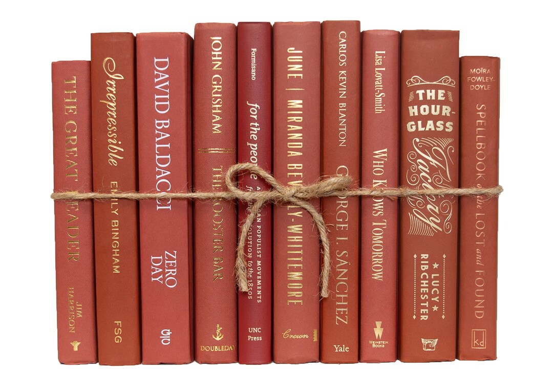 Sienna Red Decorative Books 11 Books for Bookshelves, Decor, Tables or ...
