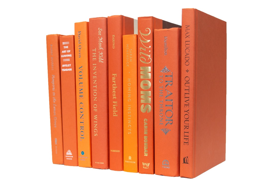 Orange Decorative Books Perfect for Bookshelf Décor or Coffee Tables ...