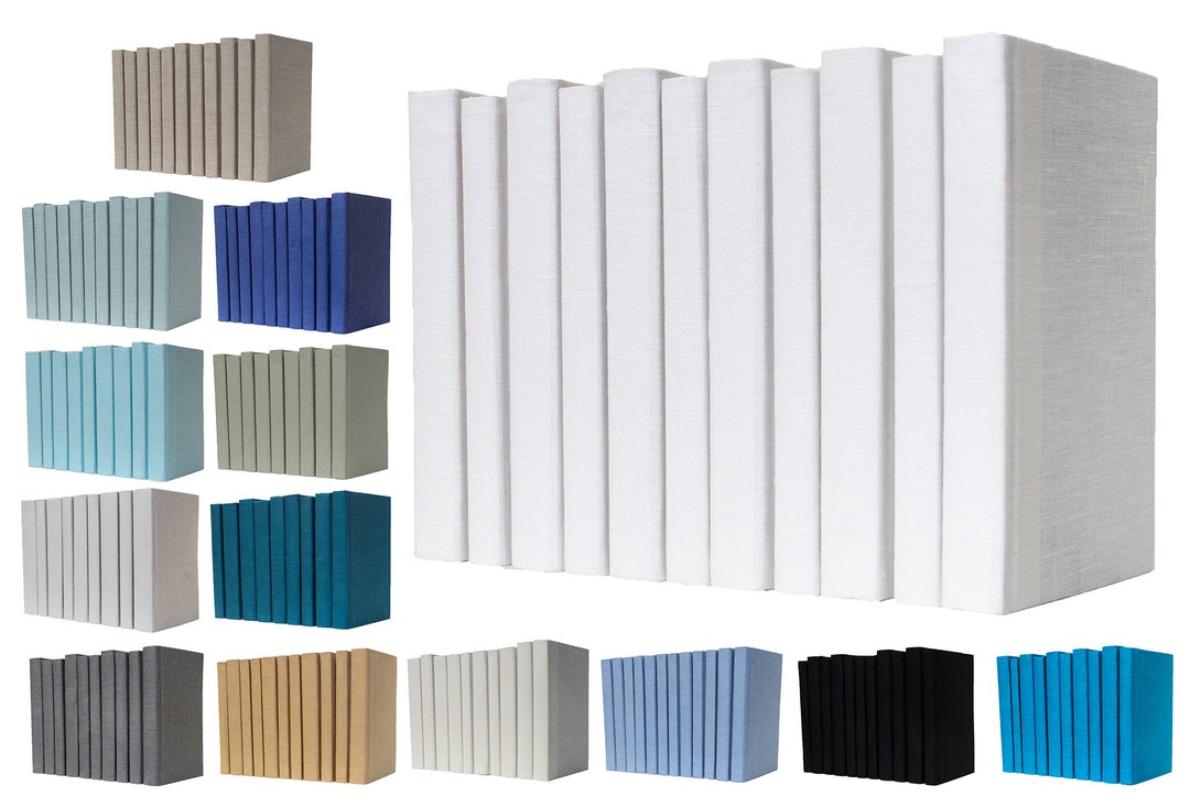 Linen Wrapped Decorative Books | Choose Your Colors | Office, Home ...