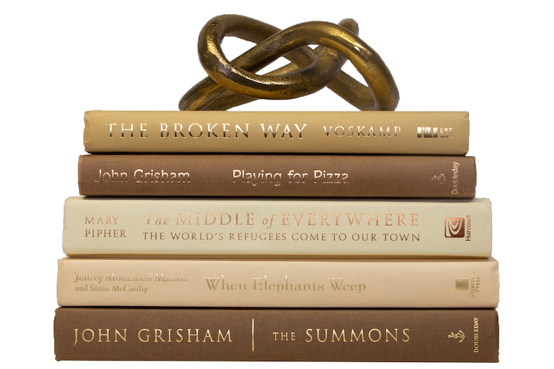 Beige Decorative Book Stacks Perfect for Bookshelf Décor or - Etsy