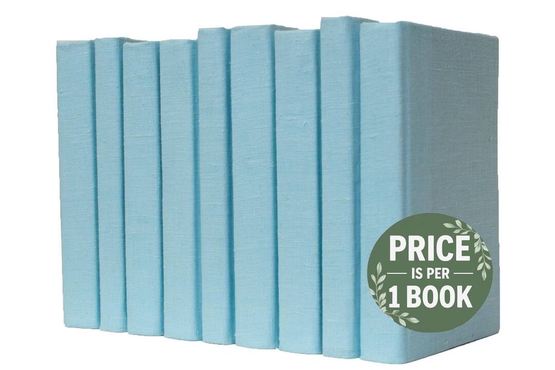 Light Blue Linen-wrapped Books | Choose Your Colors | Office, Home ...