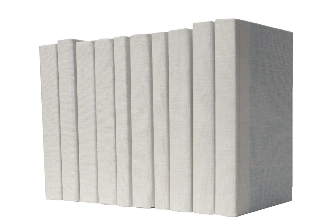 Off-white Linen-wrapped Books | Choose Your Colors | Office, Home ...