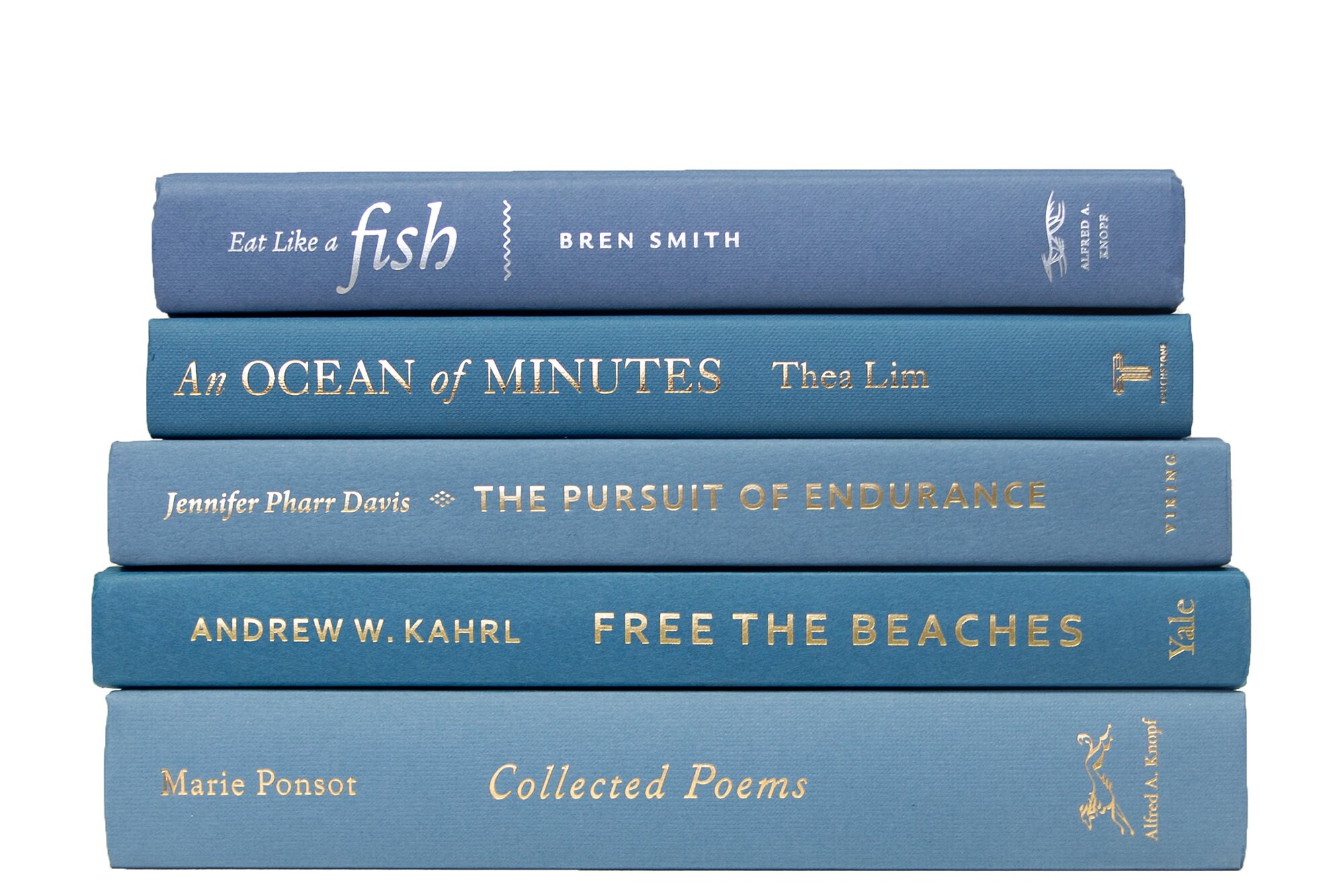 Marlin Blue Book Stack- 5 Books Office, Home, Staging, Wedding, Props ...