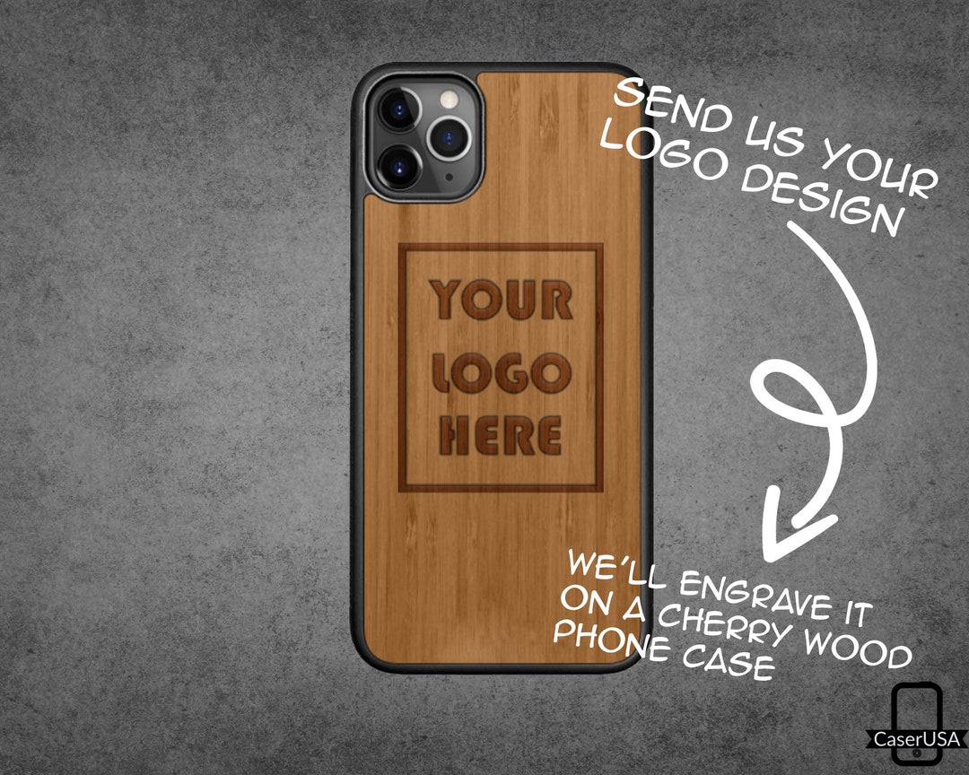 Custom Logo Showcase Design on Your Case Made of Wood iPhone 11 12 13 ...