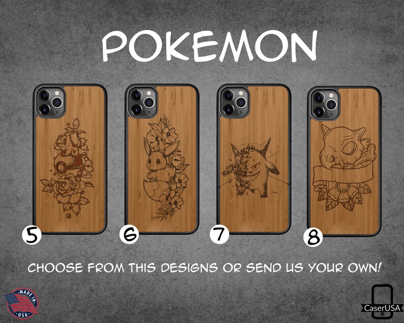 Pokémon Wood Phone Case , Charizard, Eevee, Poké Ball iPhone X XR Max ...