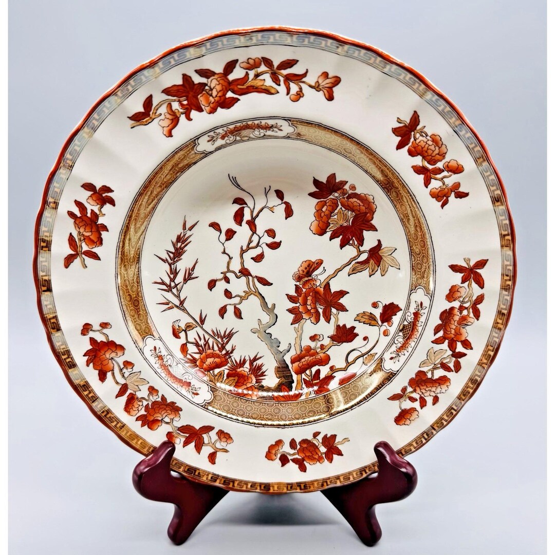 Copeland Spode India Indian Tree Orange Rimmed Soup 8.5 Inch - Etsy