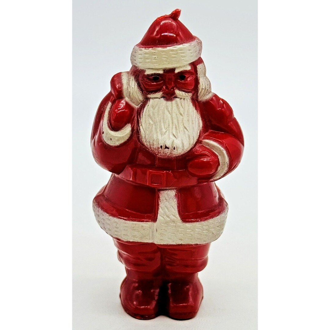 Vintage Hard Plastic Santa Figurine C1940s 3.25 Inch Christmas Red ...