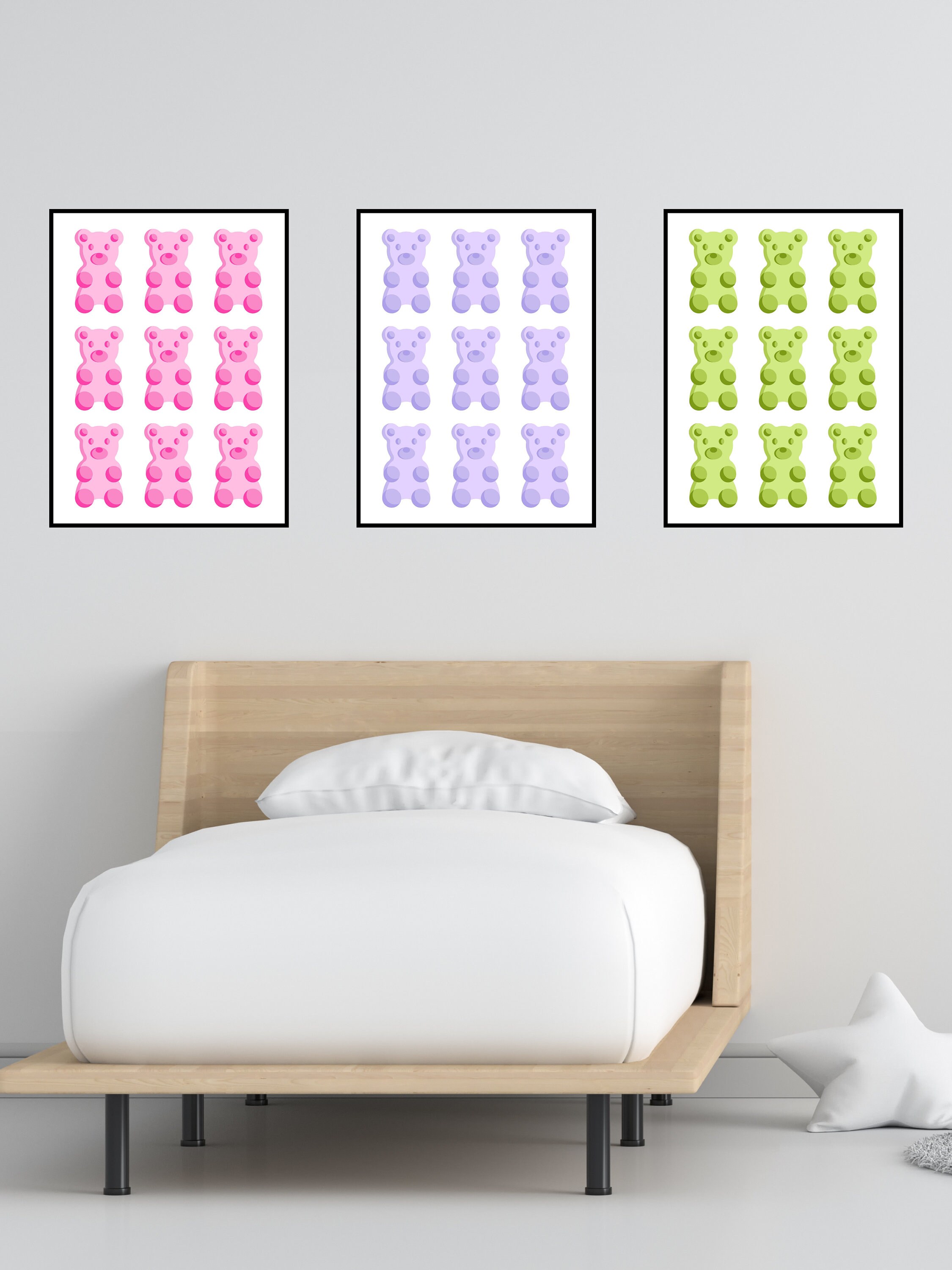 Gummy Bear Print Set of 3, Colorful Gummy Bear Gallery Wall Set ...