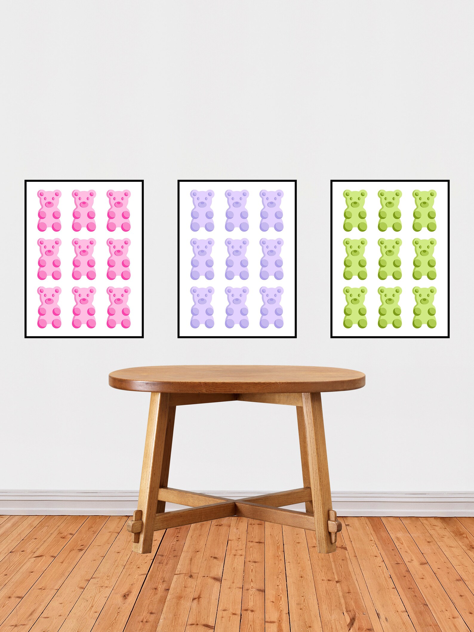 Gummy Bear Print Set of 3, Colorful Gummy Bear Gallery Wall Set ...