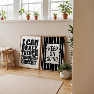 Christian Gym Wall Art Set of 9: Black Home Gym Prints, Christian ...