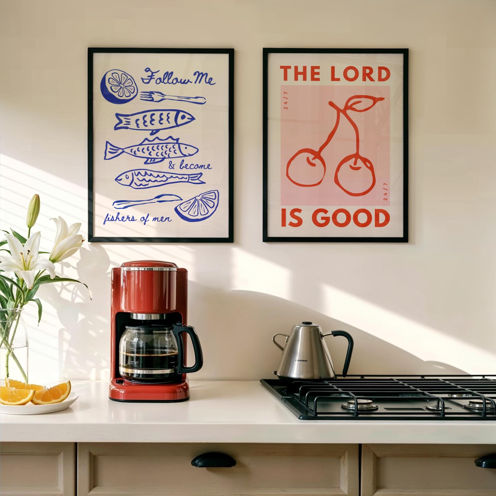 Trendy Christian Wall Art Set of 9: Eclectic Bible Verse Prints ...