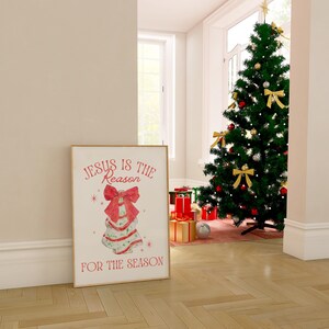 Trendy Christmas Wall Art Christmas Tree Cake Jesus is the Reason Wall ...