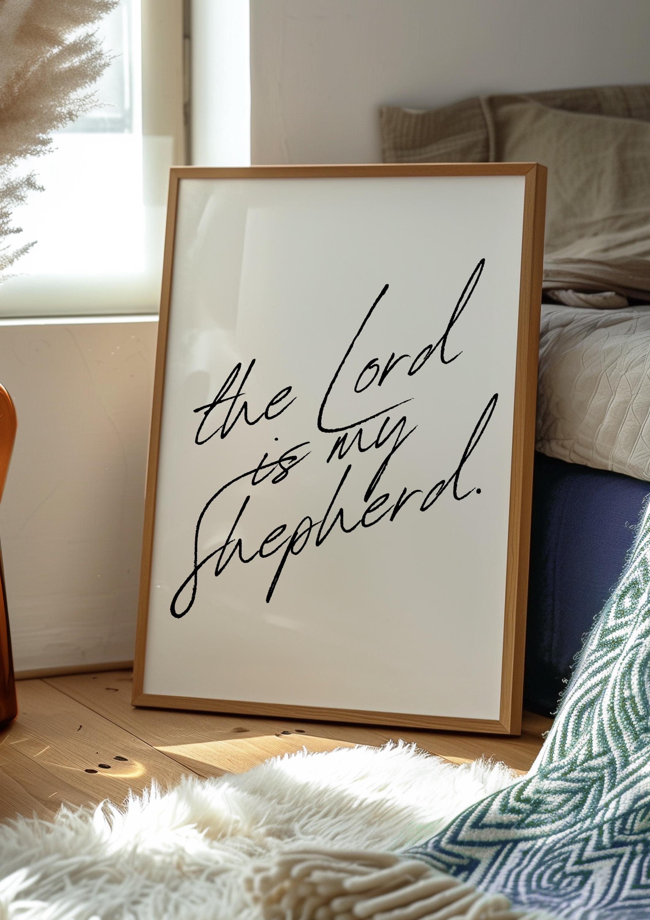 The Lord is My Shepherd Print: Trendy Christian Wall Art, Minimalist ...
