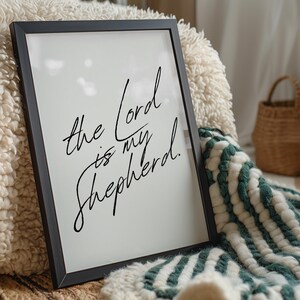 Trendy Christian Wall Art the Lord is My Shepherd Print Minimalist ...