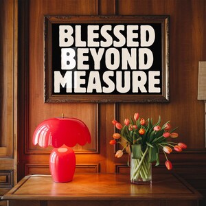 Trendy Christian Wall Art Blessed Beyond Measure Print Christian ...