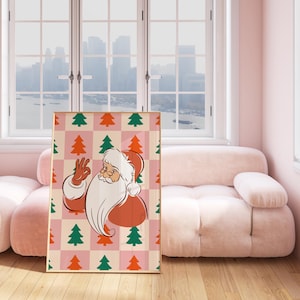 Trendy Retro Christmas Wall Art Set of 9 Groovy Christmas Prints Mid ...