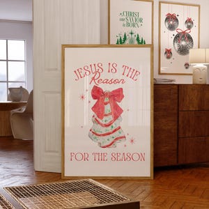 Trendy Christmas Wall Art Christmas Tree Cake Jesus is the Reason Wall ...