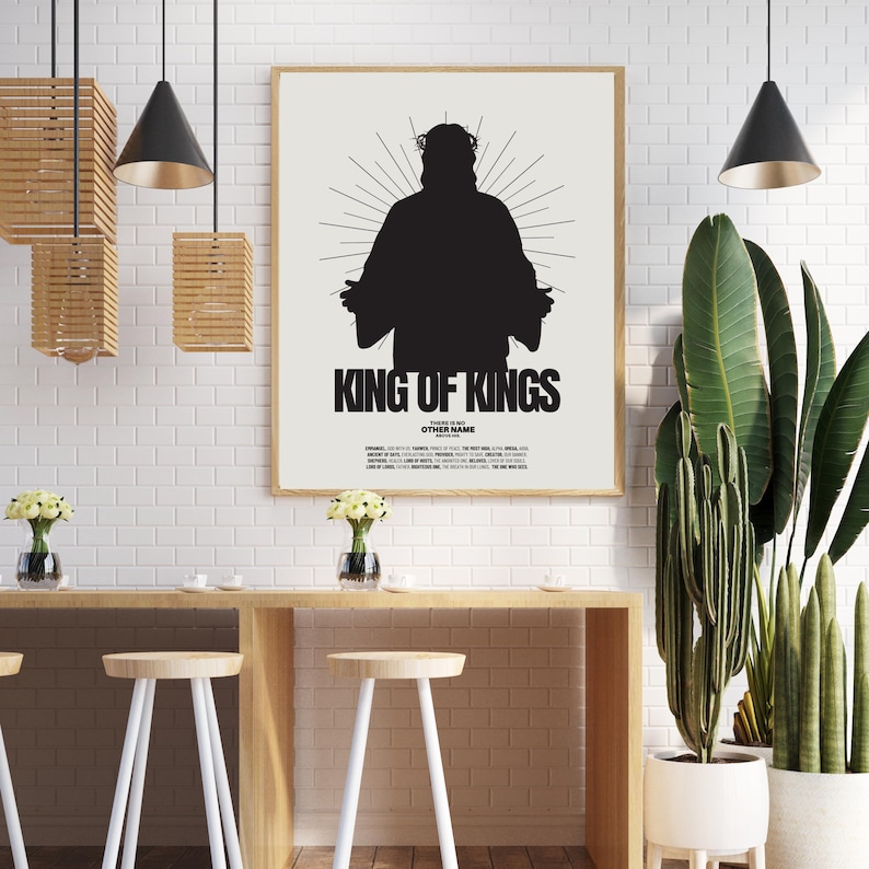 King of Kings, Names of God Poster, Christian Digital Art Download ...