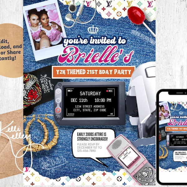Birthday Invitation 2000s Theme - Etsy