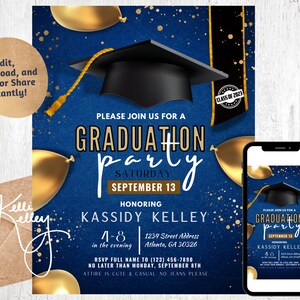 Graduation Party Invitation Template Printable Class of 2023 - Etsy